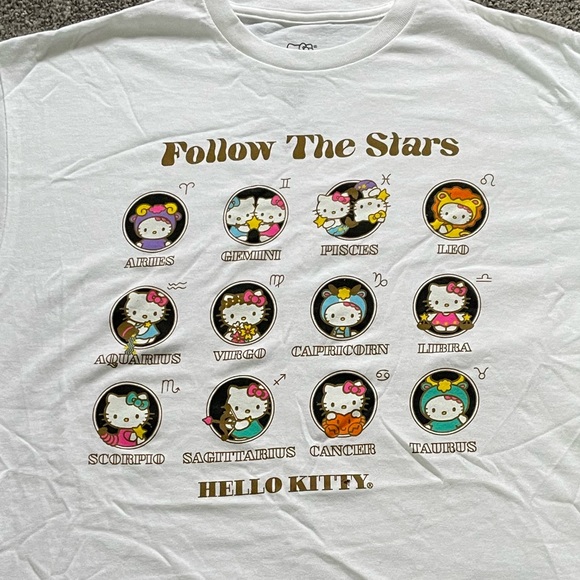 Hello Kitty | Tops | Hello Kitty Zodiac Signs Follow The Stars Tshirt ...